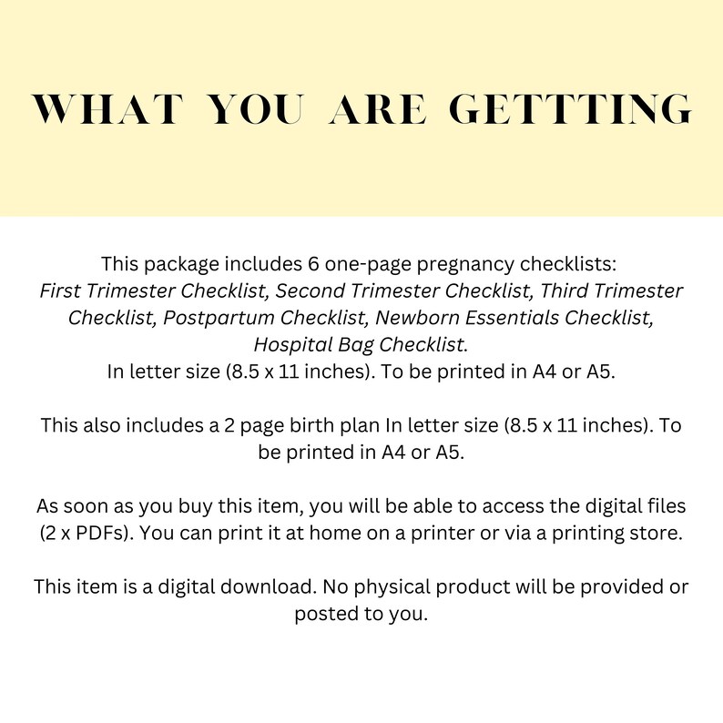 Pregnancy Checklists Bundle Printable, Pregnancy Planner, Pregnancy ...