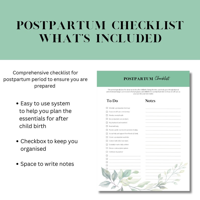 Pregnancy Checklists Bundle Printable, Pregnancy Planner, Pregnancy ...