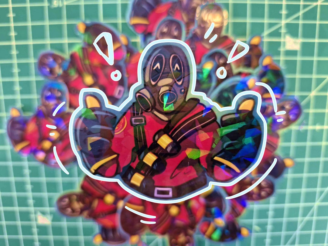 TF2 PYRO ~ Holographic Stickers - Etsy