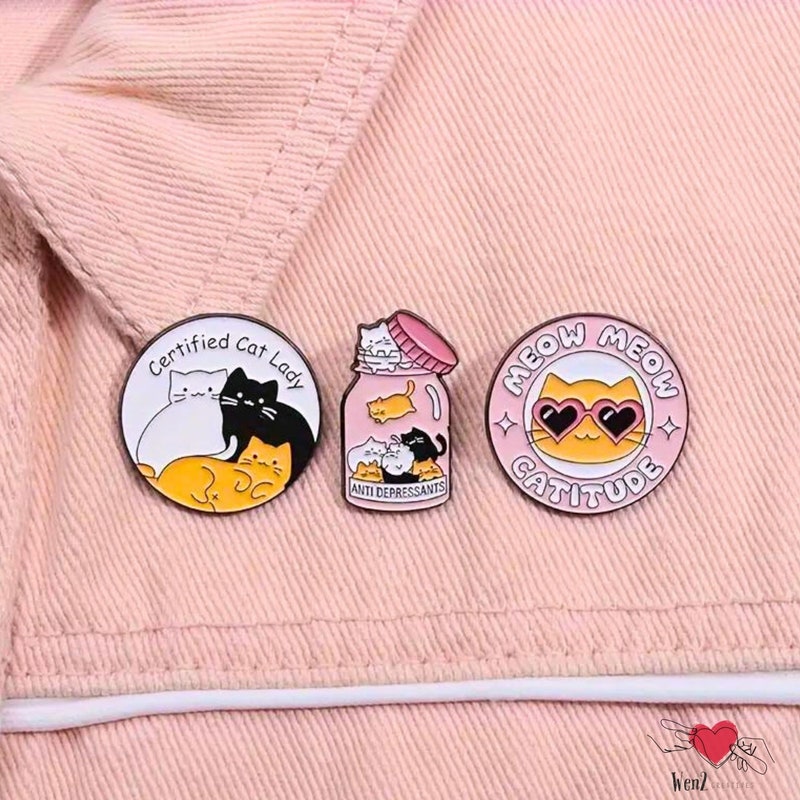 Enamel Pin Cat Etsy