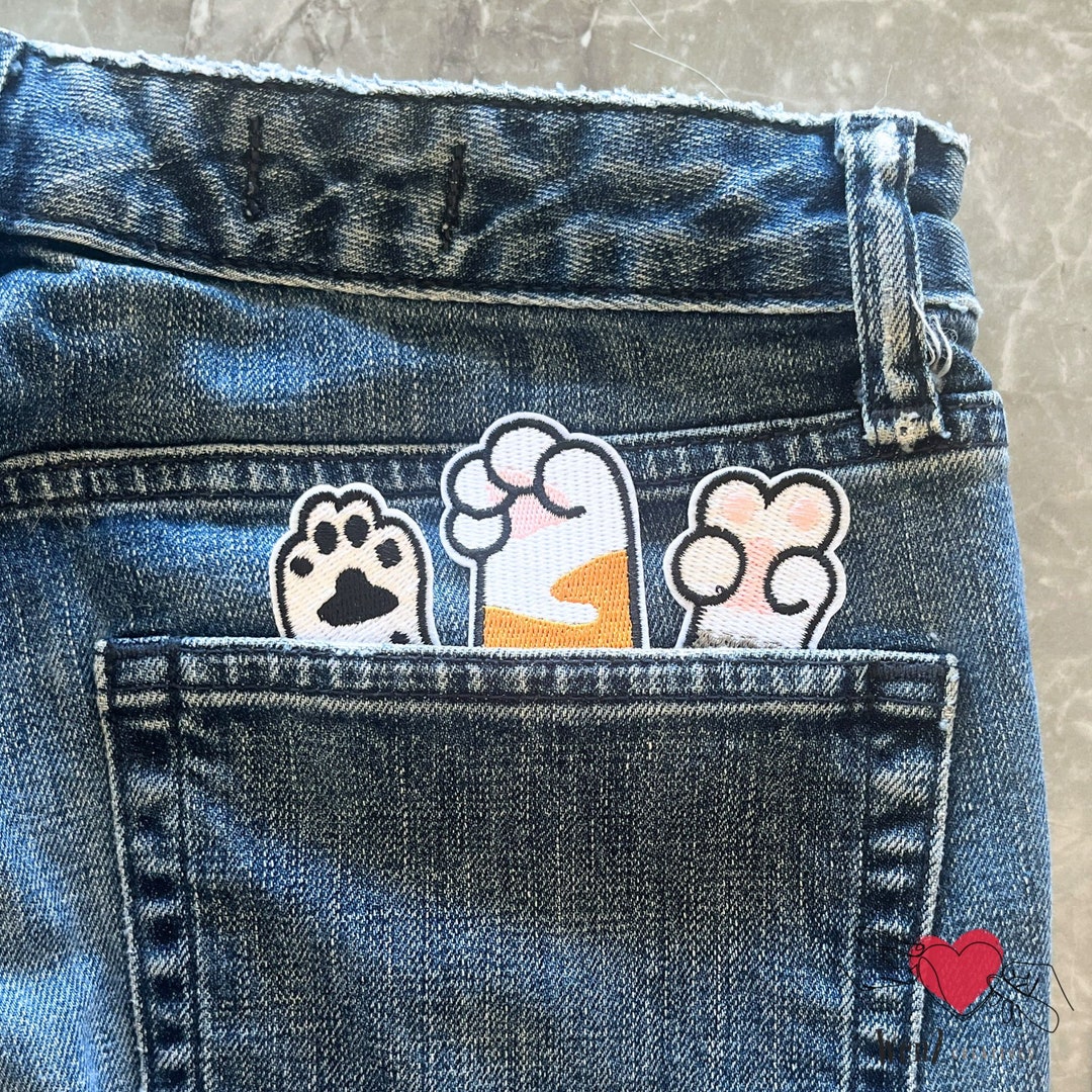 Cute Cat Paw Embroidery Patch Iron on Applique Pet Lover DIY Craft ...