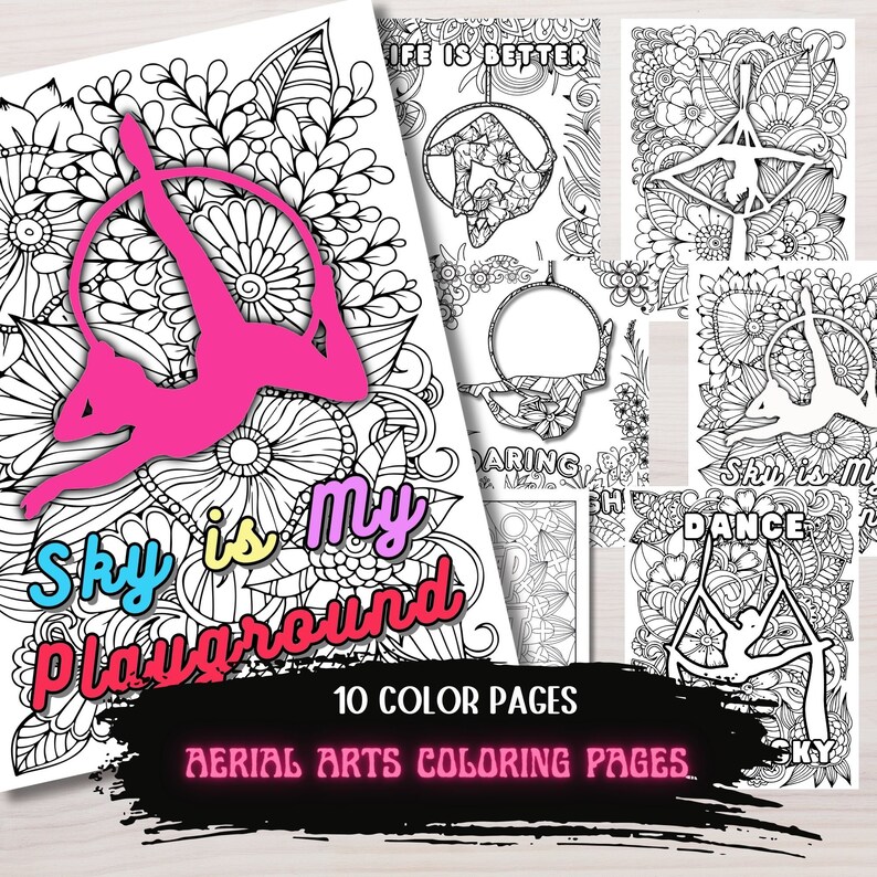 10 Aerialist Coloring Page Aerial Motivation Worksheet Gift Aerial Self ...