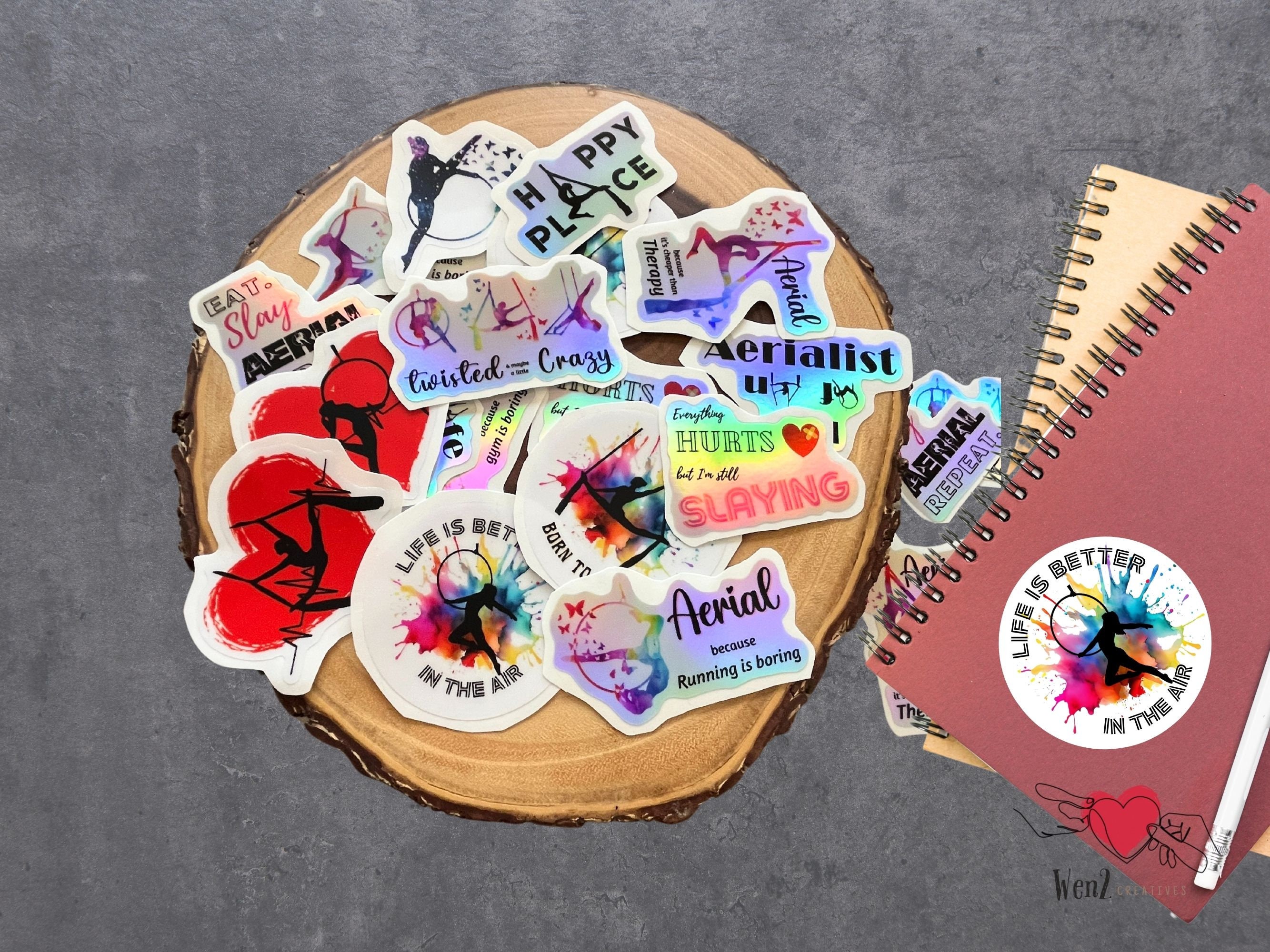 Hologram Aerial Vinyl Sticker Aerial Silk Hoop Sticker for Laptop Water ...