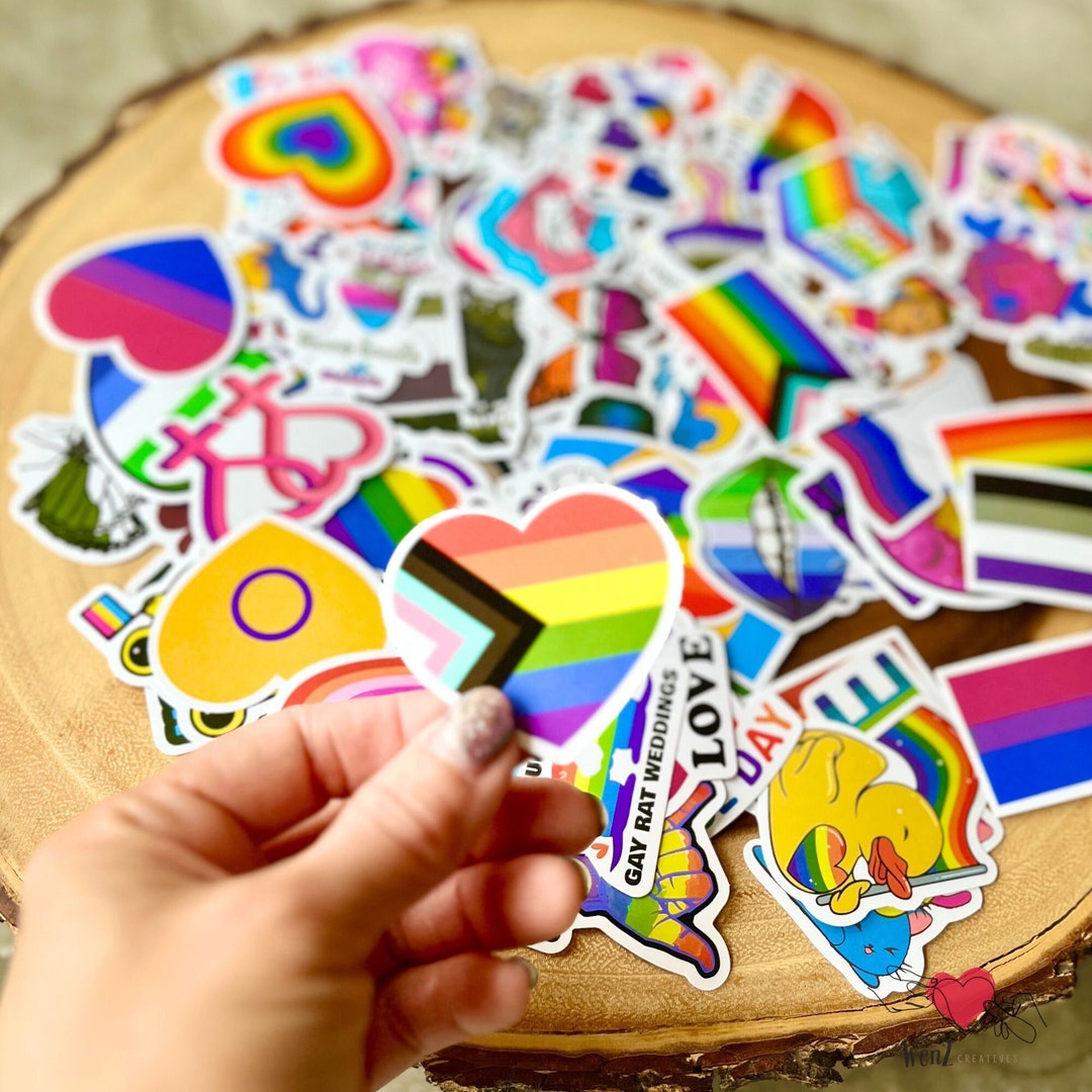 Bundle Pride Month Sticker Rainbow LQBTQ Sticker for Tumbler Mixed ...