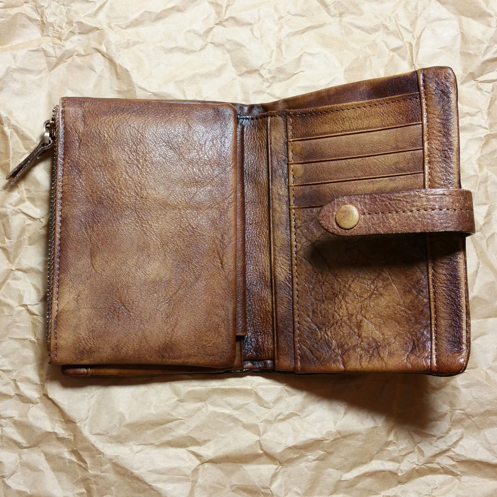 Artisan Washed Leather Woven Wallet Girlfriend Gift Sister Grunge ...