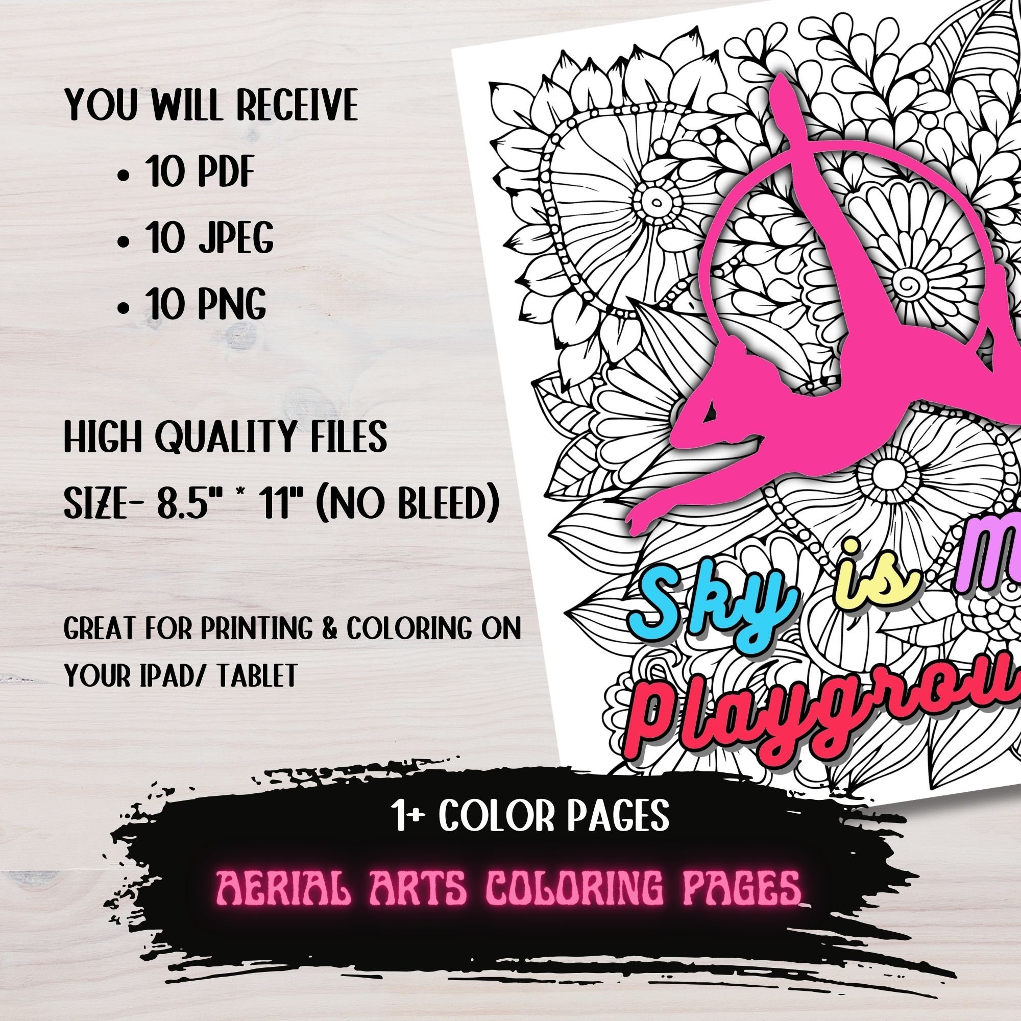 10 Aerialist Coloring Page Aerial Motivation Worksheet Gift Aerial Self ...