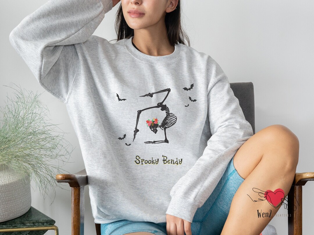 Spooky Halloween Skeleton Gymnast Contortionist Sweatshirt Gift Yoga ...