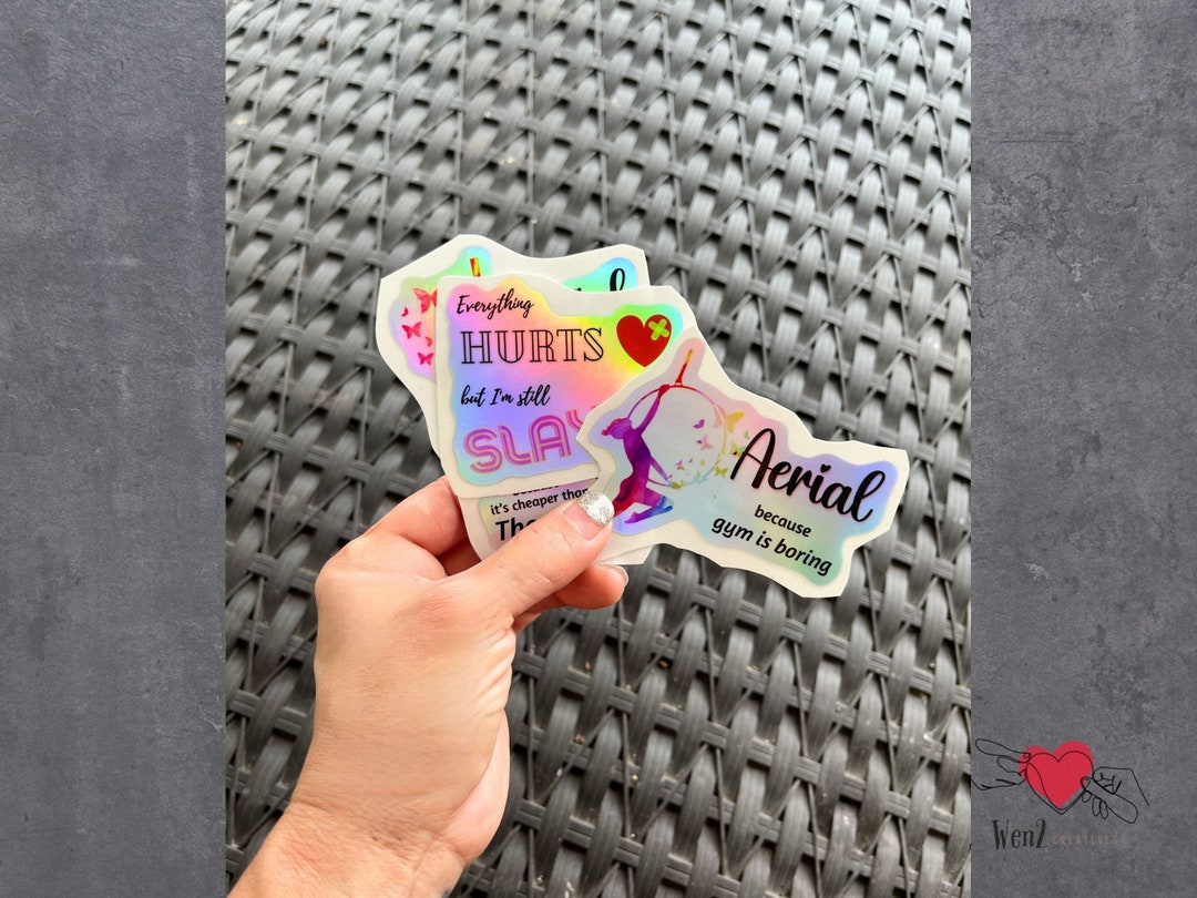 Hologram Aerial Vinyl Sticker Aerial Silk Hoop Sticker for Laptop Water ...