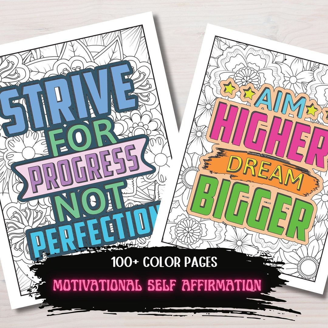 100+ Motivational Word Coloring Page Self Affirmation Coloring ...