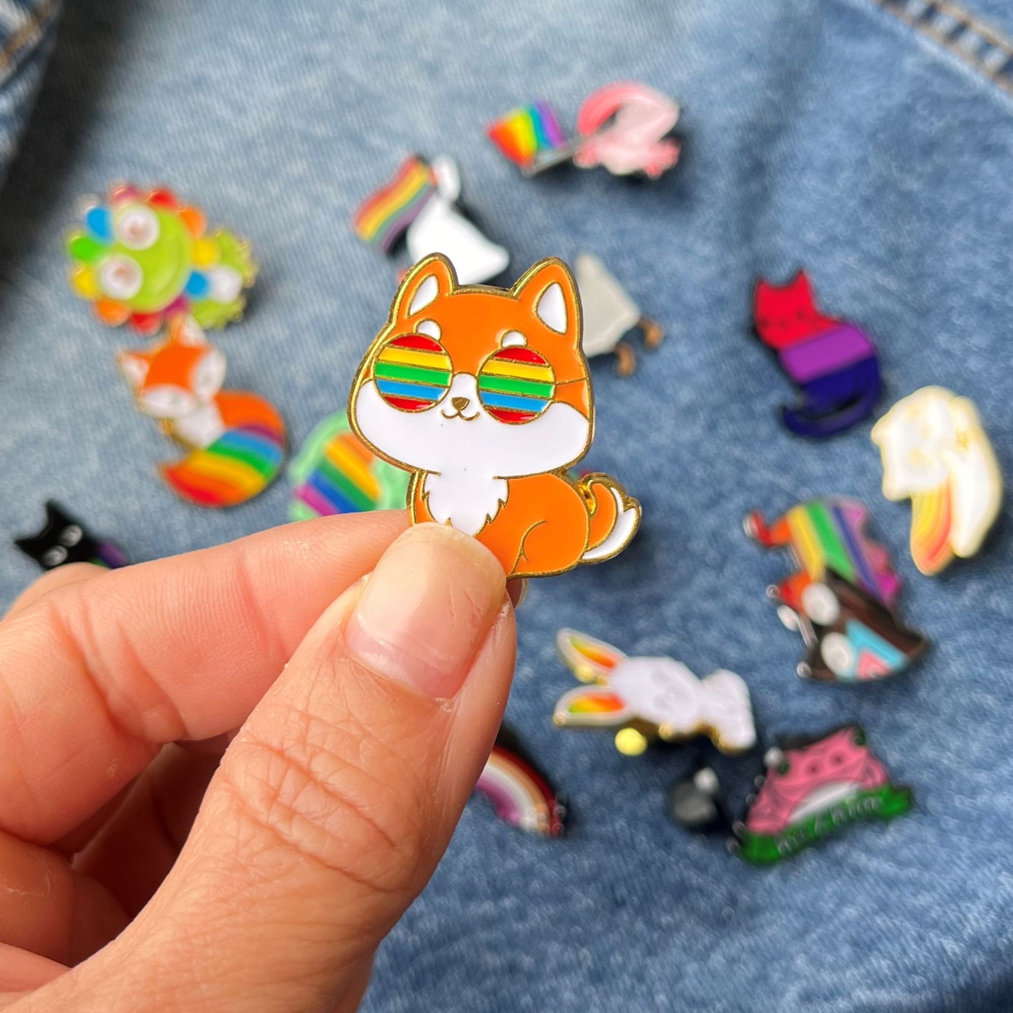 Rainbow Fox LGBTQ Pride Animal Enamel Pin Pride Month Gift Gay Pride ...