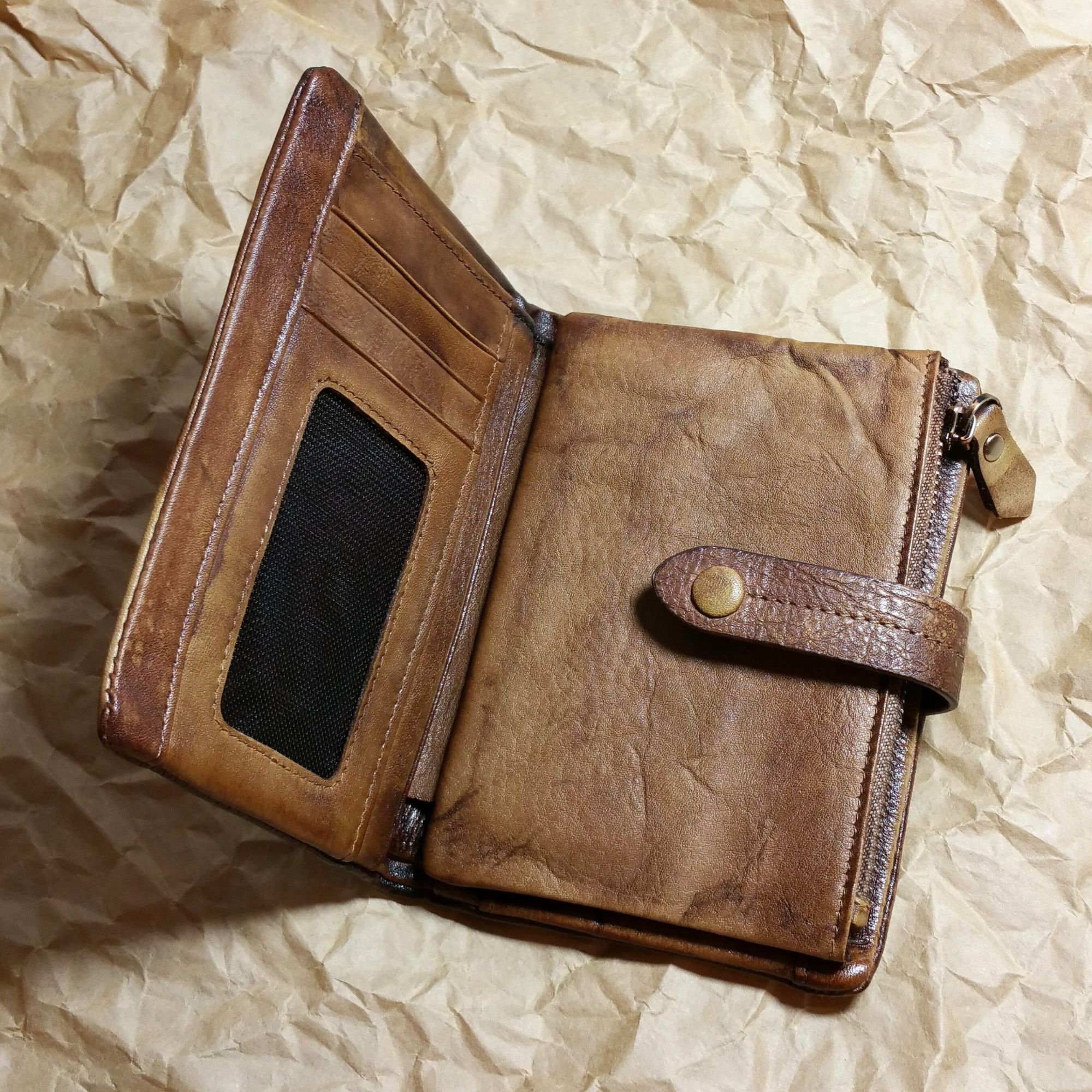 Artisan Washed Leather Woven Wallet Girlfriend Gift Sister Grunge ...