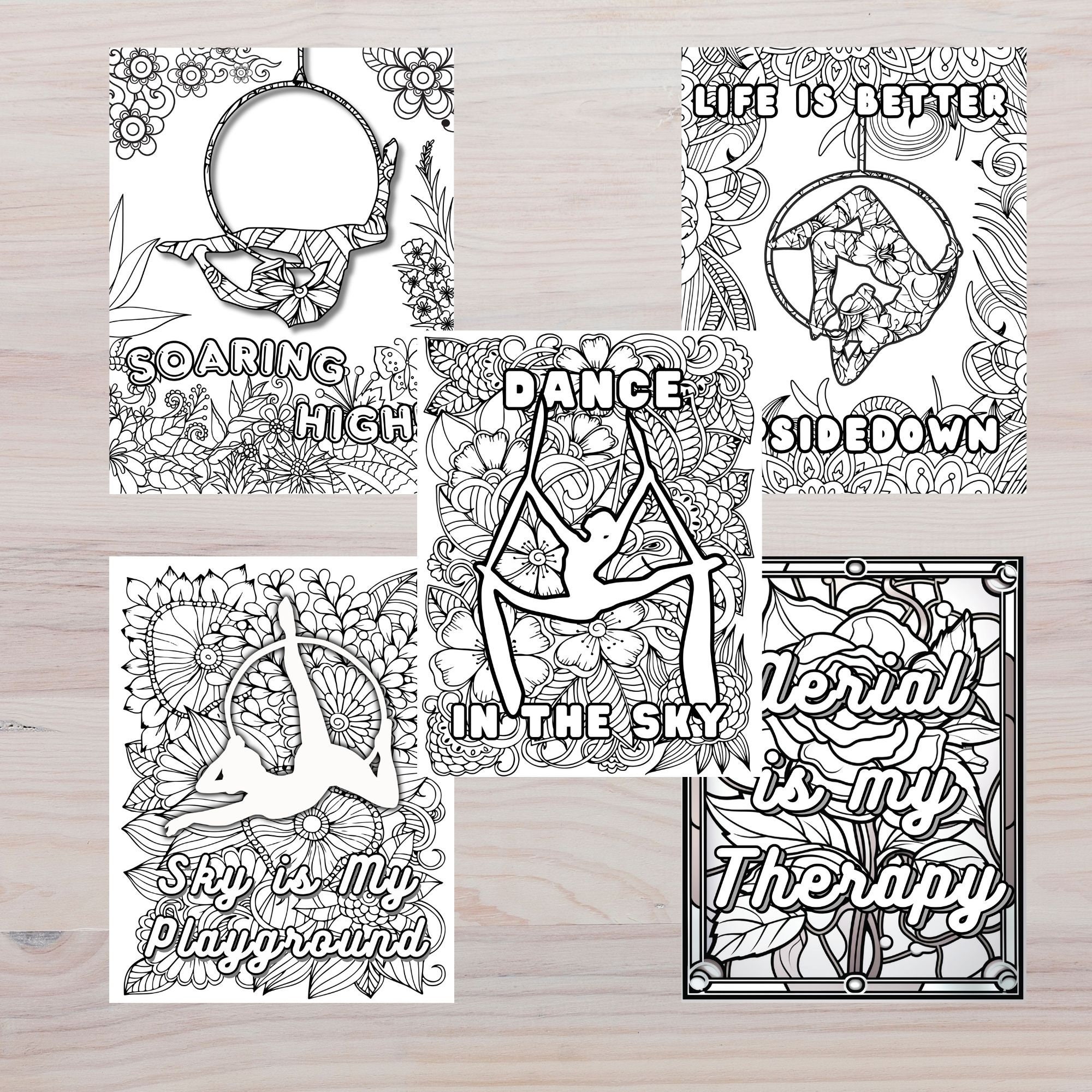 10 Aerialist Coloring Page Aerial Motivation Worksheet Gift Aerial Self ...