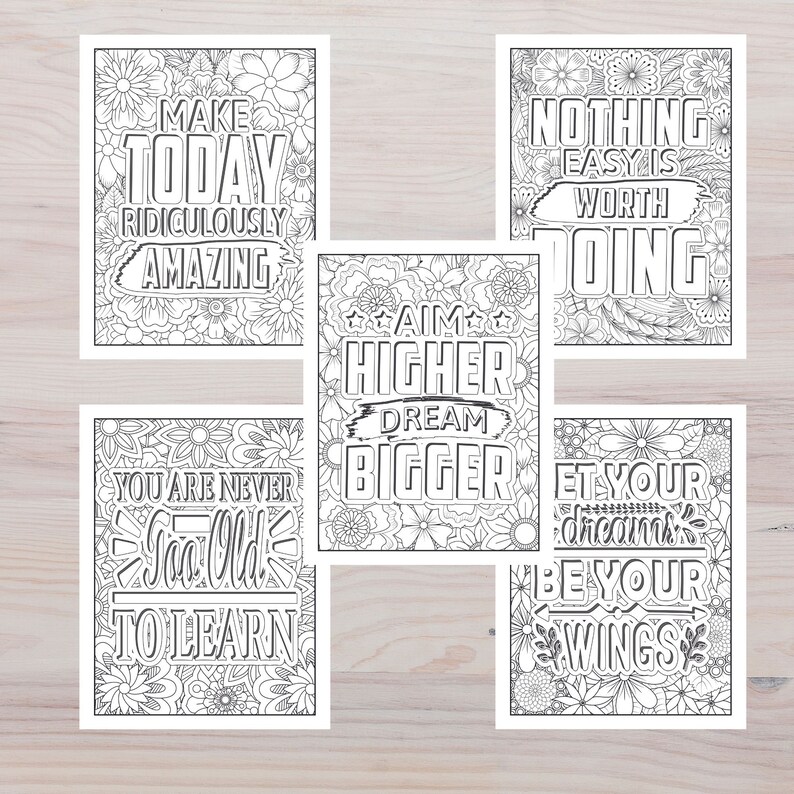 100+ Motivational Word Coloring Page Self Affirmation Coloring ...