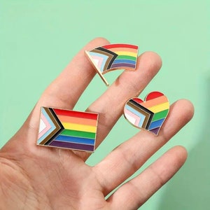 Progressive Flag Enamel Pin Pride Month LGBTQ Gay Pride Pin for ...