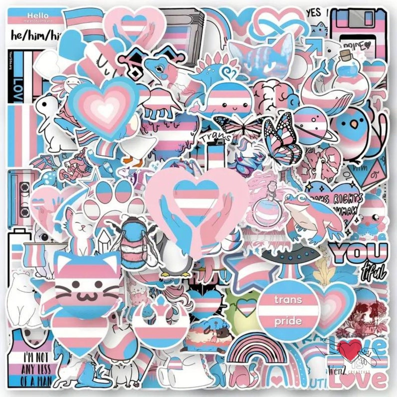 Pride Month Transgender Sticker Bundle LQBTQ Sticker for Sports Bottle ...