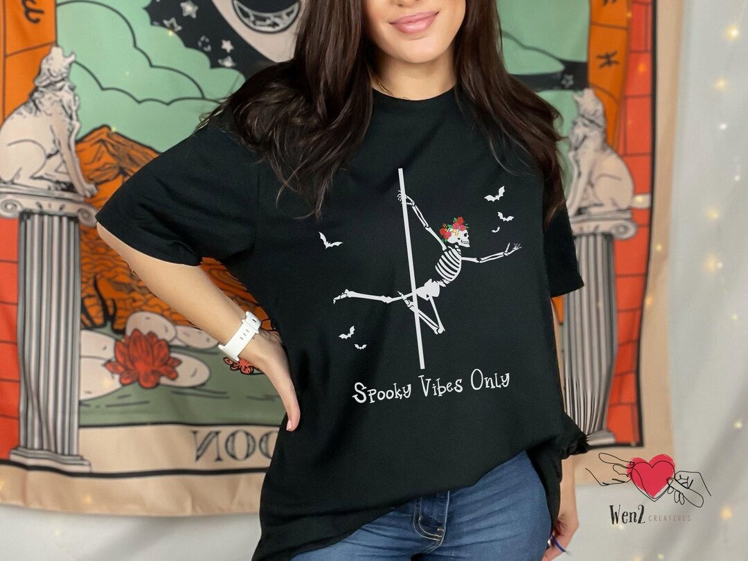 Halloween Spooky Pole Dancer T-shirt Gift for Aerial Artist Pole Dace ...