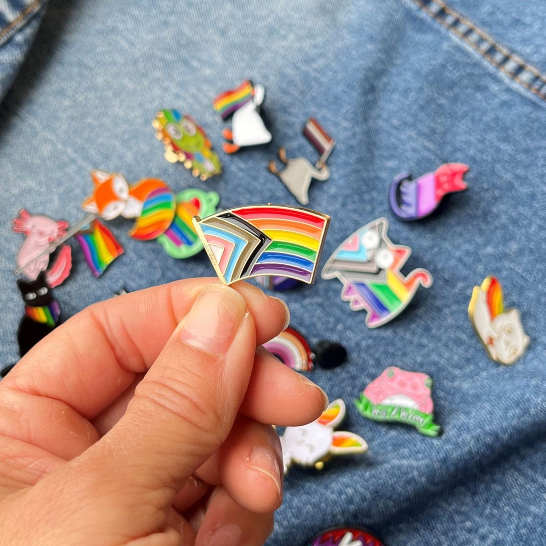 Progressive Flag Enamel Pin Pride Month LGBTQ Gay Pride Pin for ...