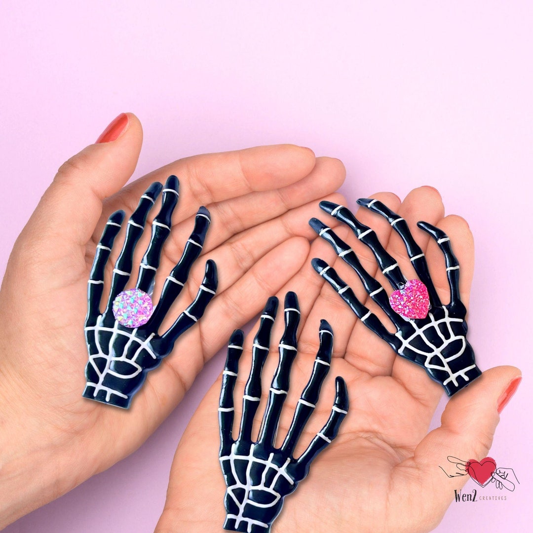 Halloween Creepy Skeleton Hand Hair Clip Cosplay Gift Spooky Costume ...