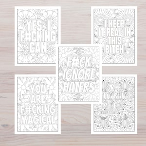 100 Cursing Swear Word Coloring Page Motivational Adult Coloring ...