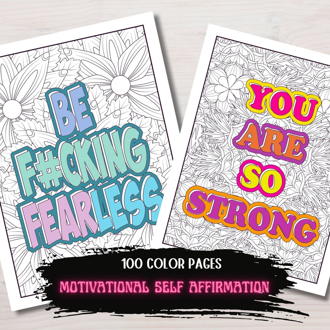 100 Cursing Swear Word Coloring Page Motivational Adult Coloring ...