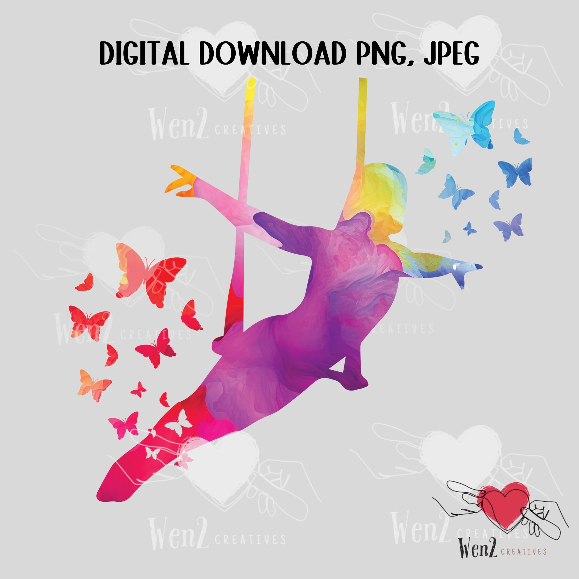 Rainbow Aerial Trapeze Silhouette Digital Download Printable - Etsy