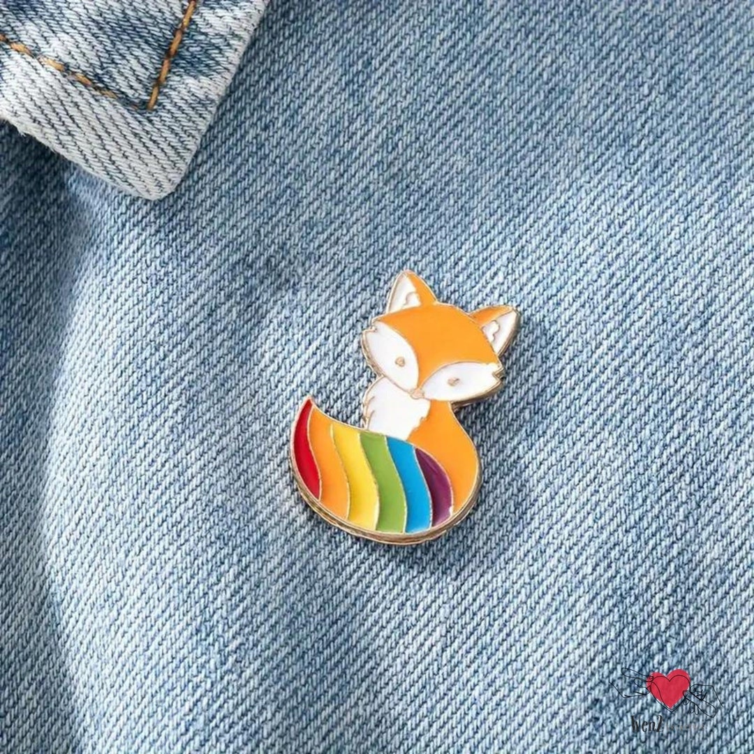Rainbow Fox LGBTQ+ Pride Animal Enamel Pin Pride Month Gift Gay Pride ...