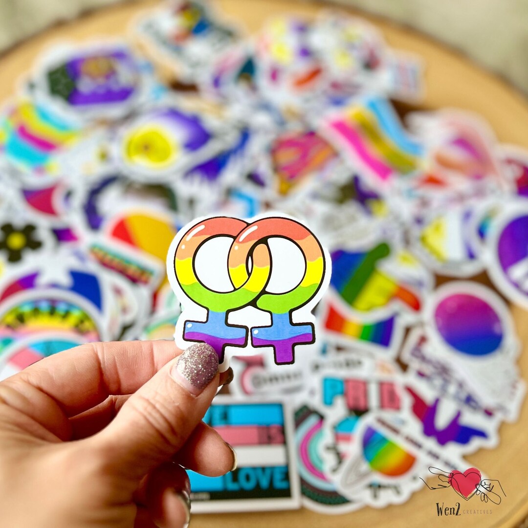 Rainbow Pride Month Sticker Bundle LQBTQ Sticker for Smart Phone Mixed ...