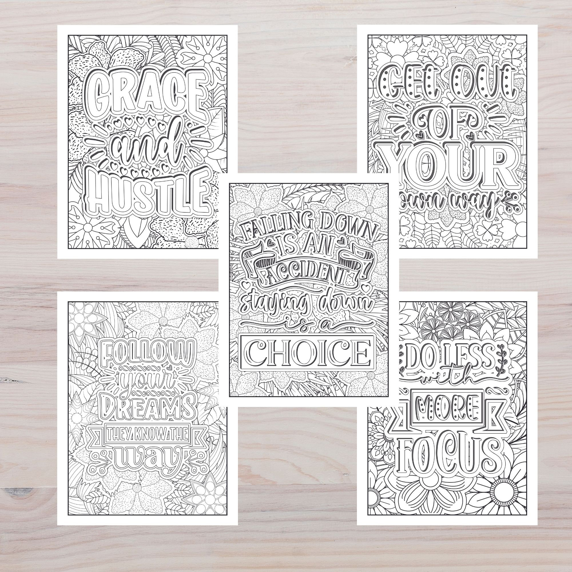 100 Motivational Word Coloring Page Self Affirmation Coloring Worksheet ...