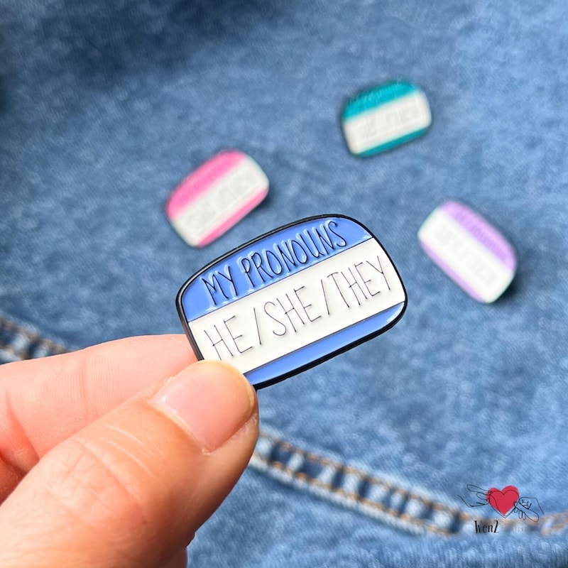 Pronoun Pins - Etsy