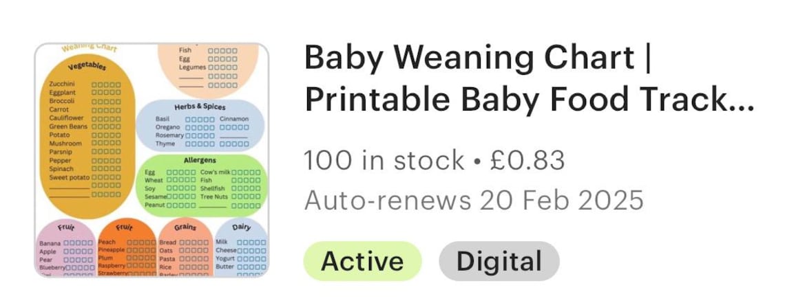 Baby Weaning Chart | Printable Baby Food Tracker | First Foods Planner ...