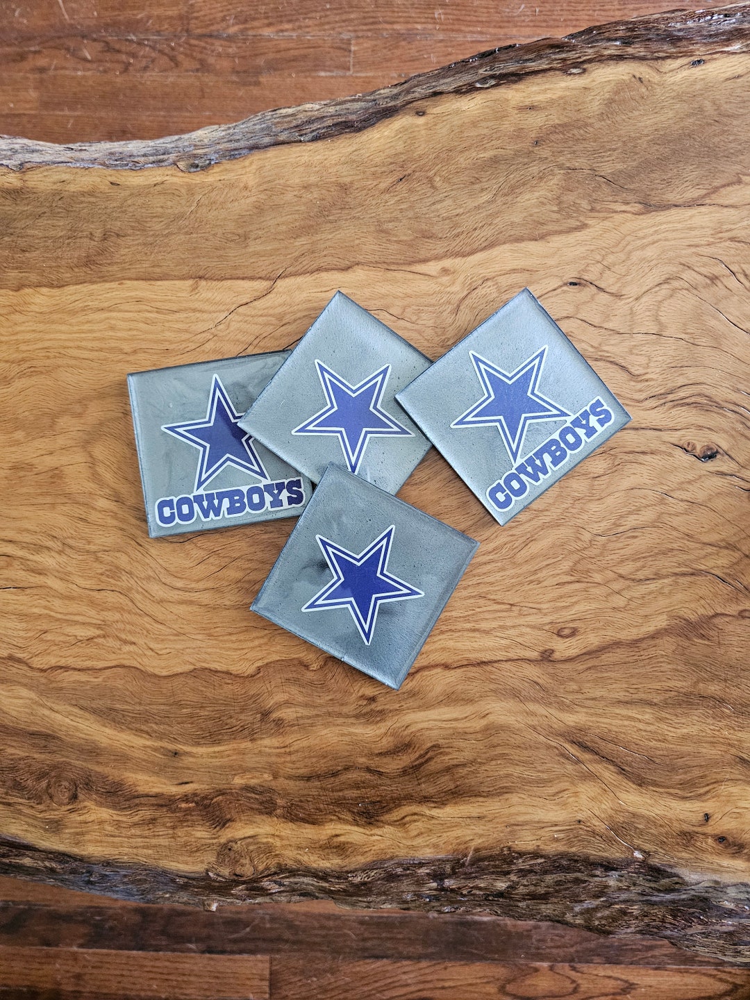 Handmade NFL Epoxy Resin Coasters: Dallas Cowboys, Detroit Lions ...