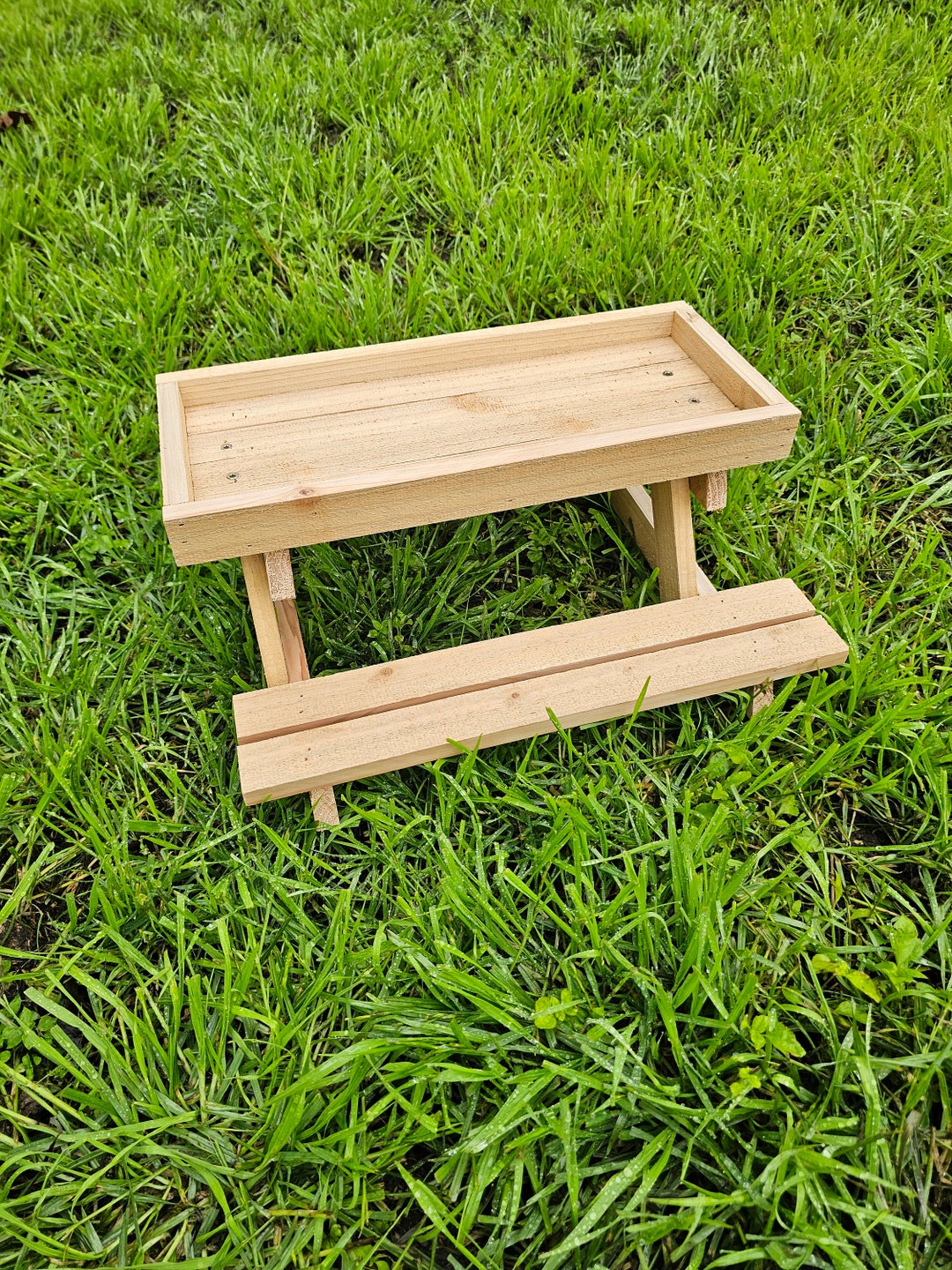 Burnt Cedar Wood Chic-nic Table Chicken Feeder Picnic Table - Etsy