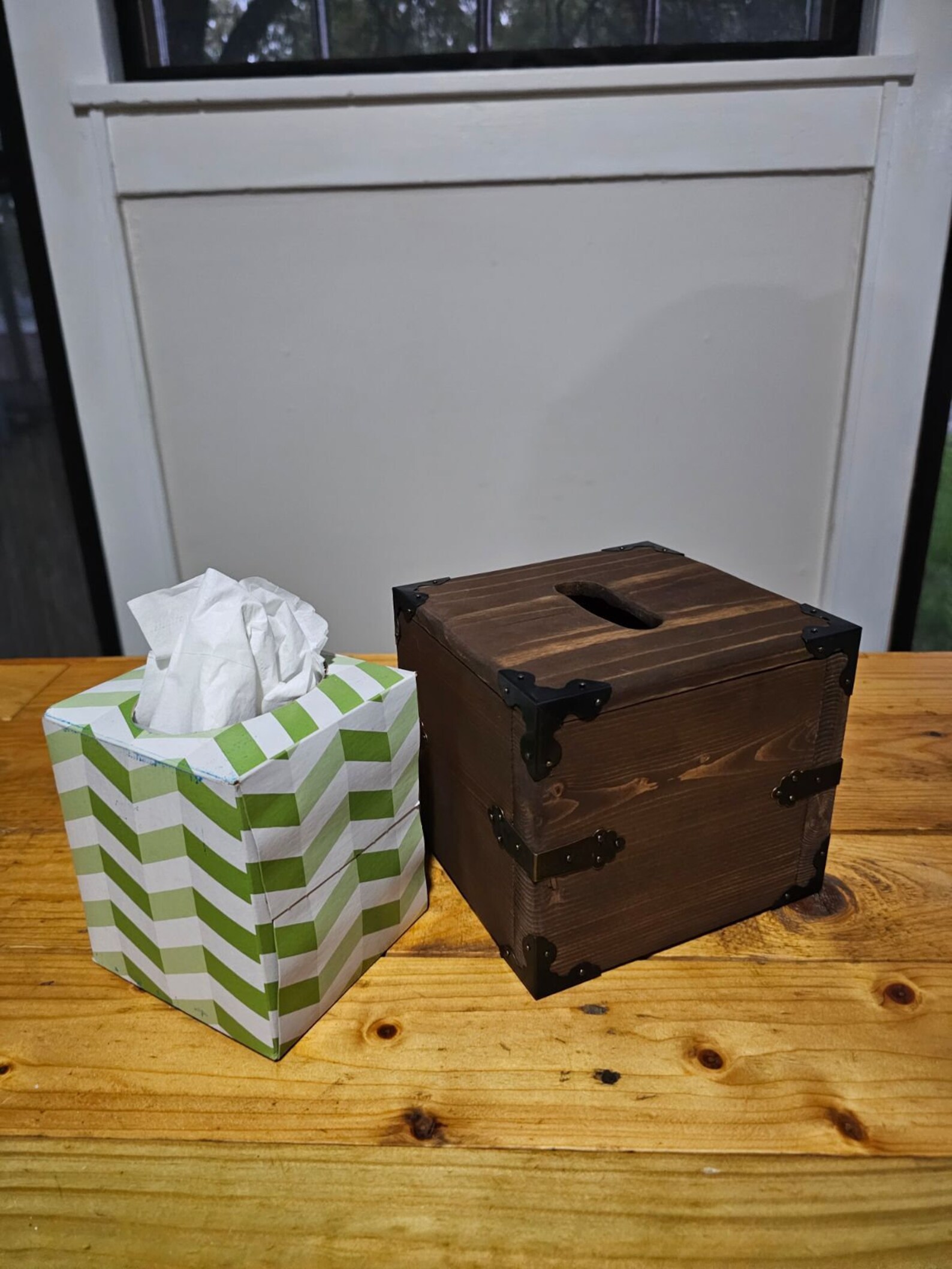 Modern Rustic Kleenex Tissue Box Cover for Cube and Flat Tissue Boxes ...