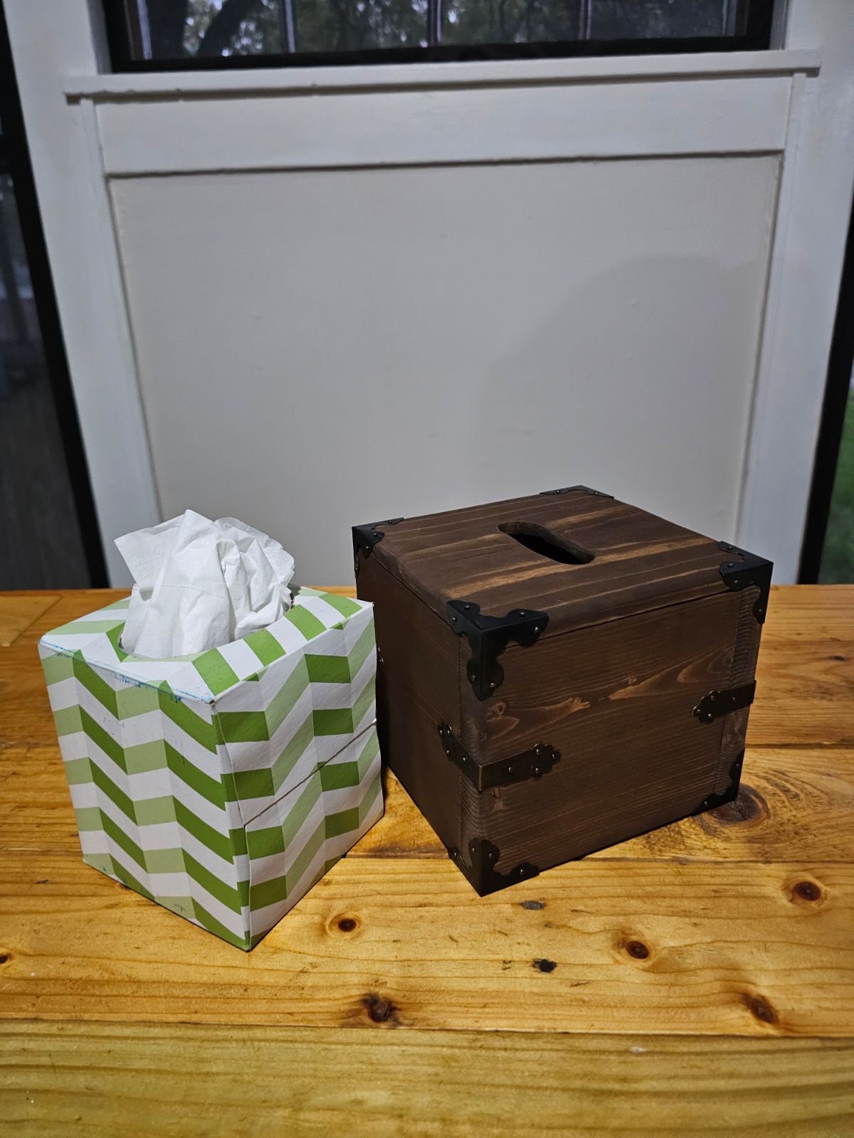 Modern Rustic Kleenex Tissue Box Cover for Cube and Flat Tissue Boxes ...