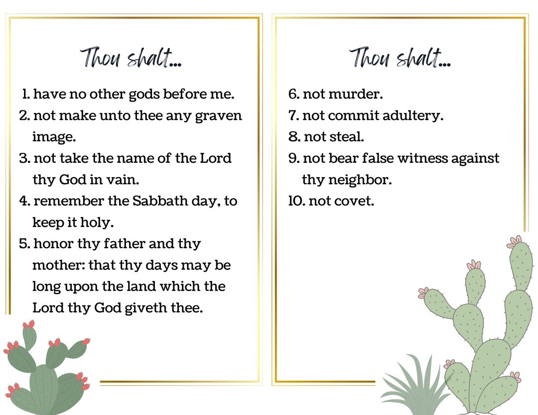 Exodus 20. Ten Commandments. Bible Verse. - Etsy