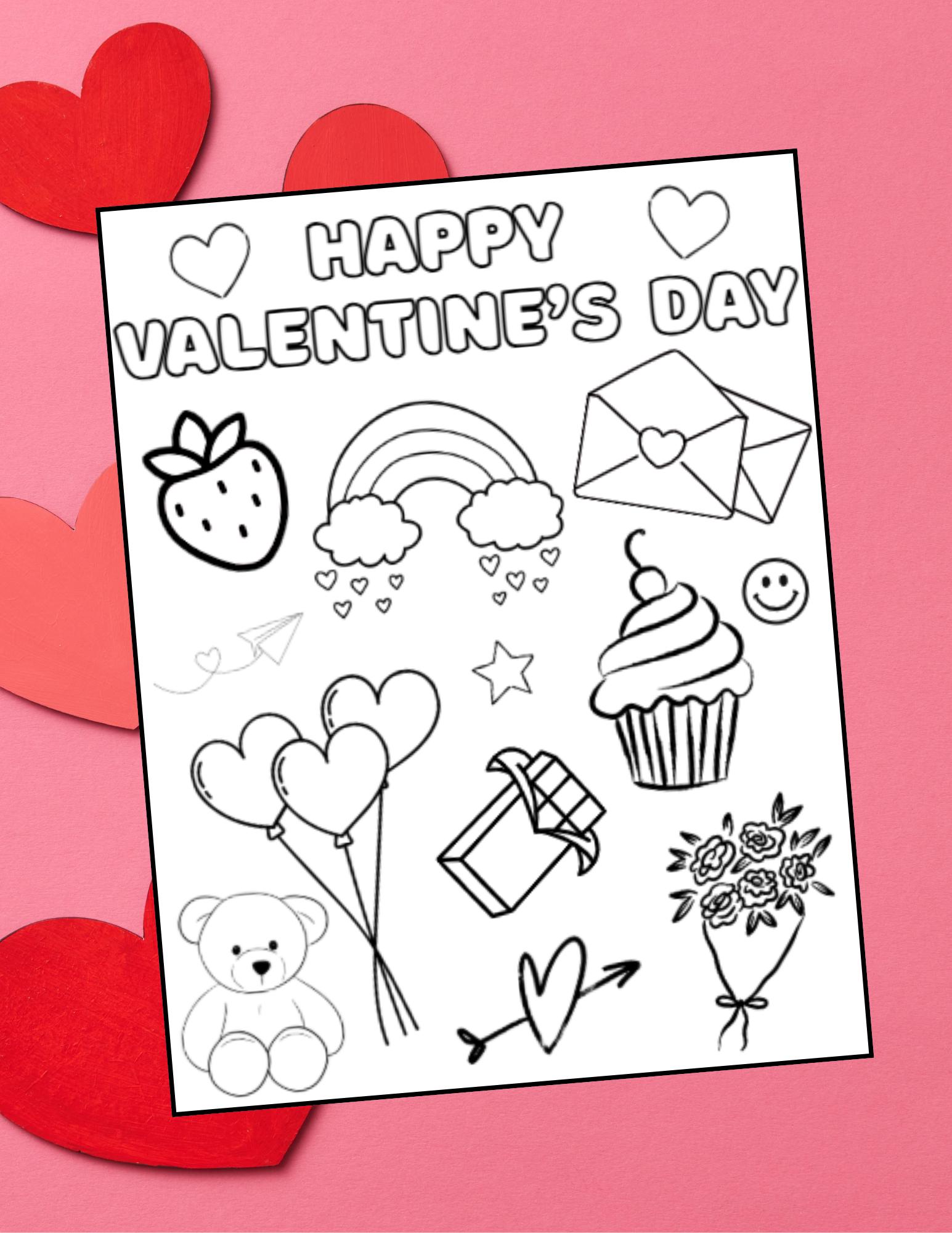Valentine's Day Coloring Page, I Love You Because, February Coloring ...