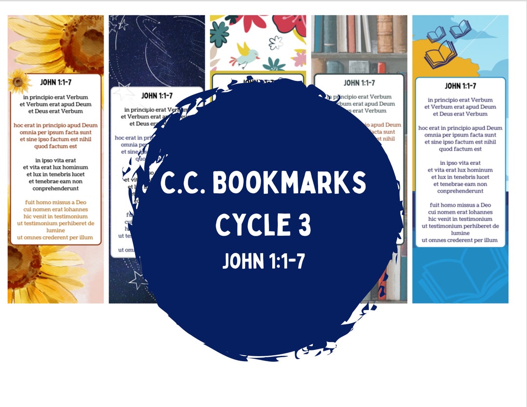 Bookmarks. CC Cycle 3. Latin. John 1:1-7. CC CC Gift, Prize, Reward. - Etsy