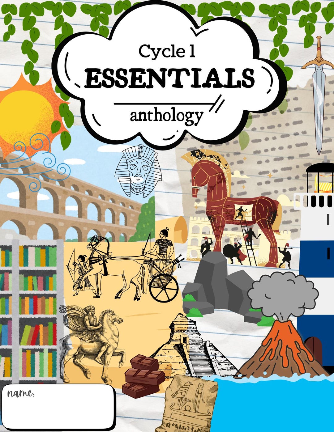 Essentials Cycle 1 Binder Cover: Ancient History Anthology (printable ...
