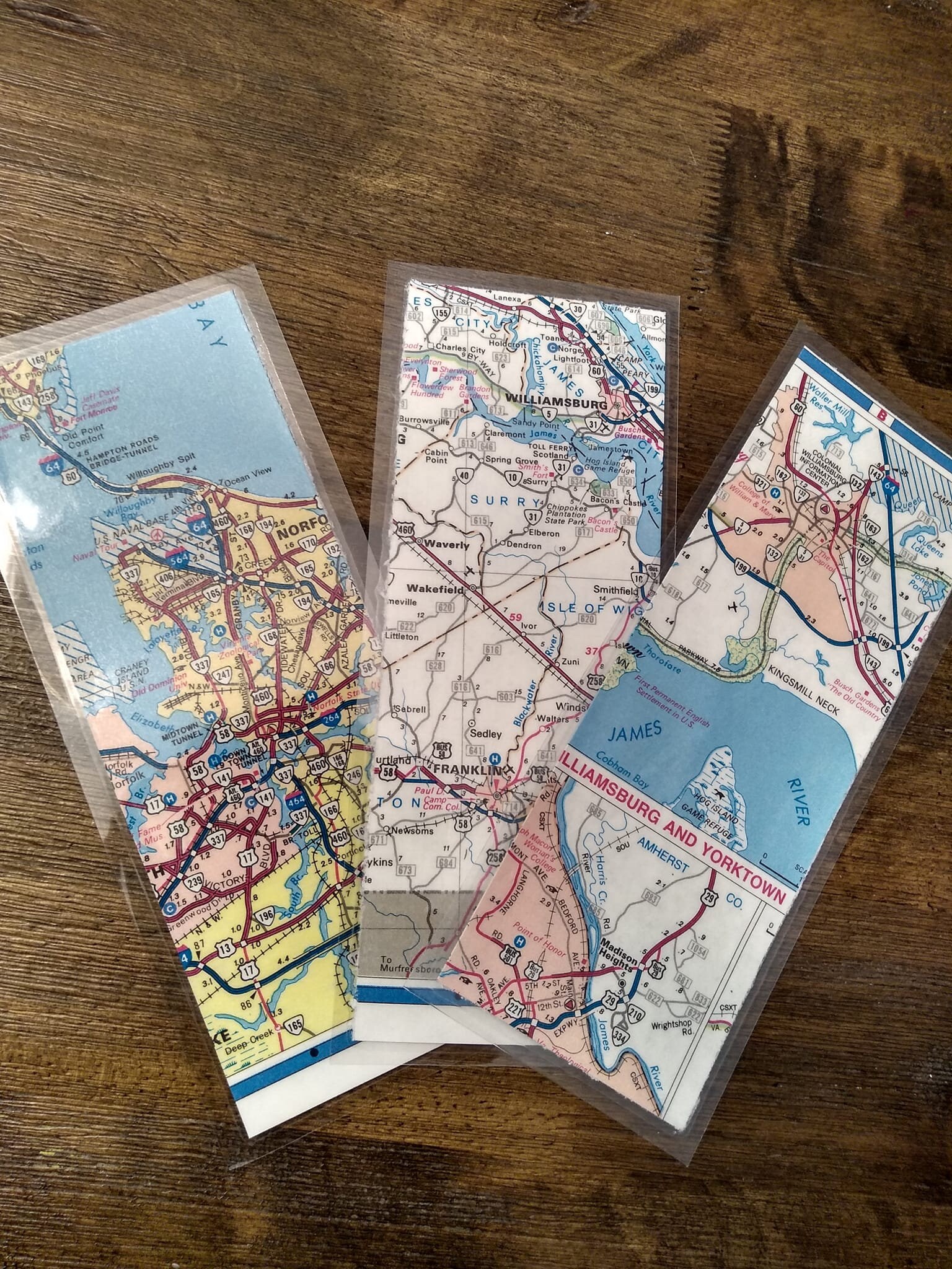 Vintage Map Bookmarks: Set of 3. USA Vintage Maps. Double-sided ...
