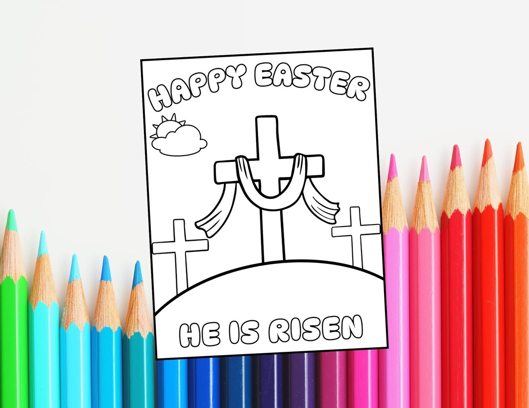 Easter Coloring Page, Christian Sunday School Coloring Sheet, Spring ...