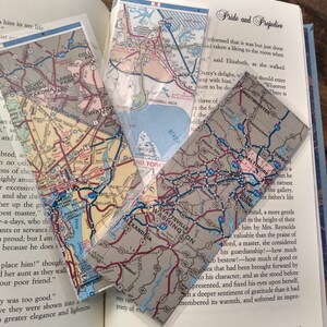 Vintage Map Bookmarks: Set of 3. USA Vintage Maps. Double-sided & Laminated. - Etsy