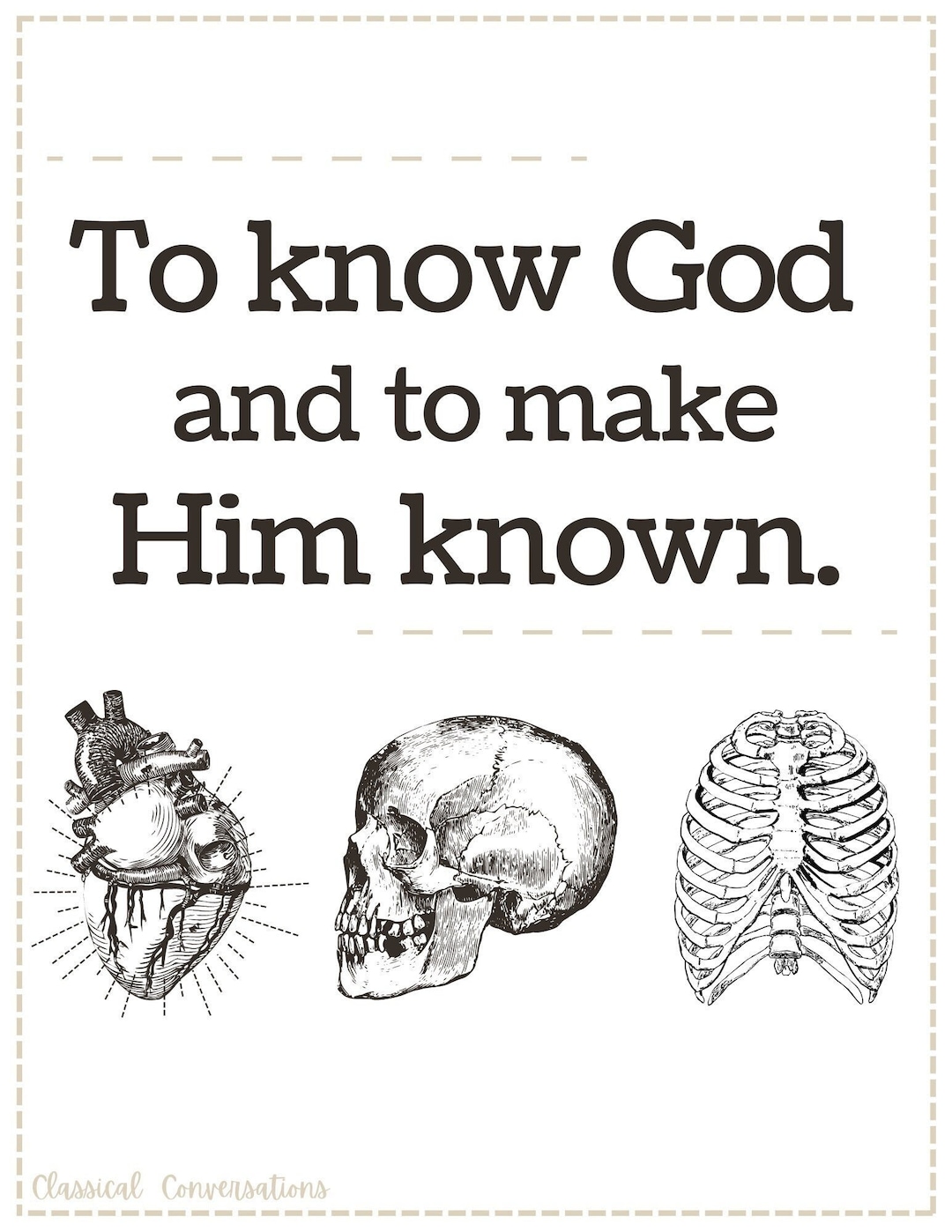 Classical Conversations Mission Poster: "to Know God" (digital Download ...