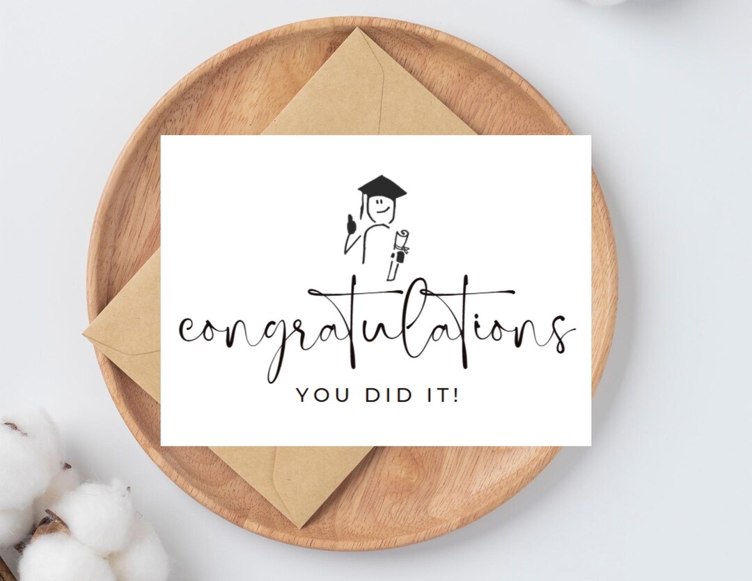 Printable Graduation Card: Congratulations Graduate (A2/A7 Sizes ...