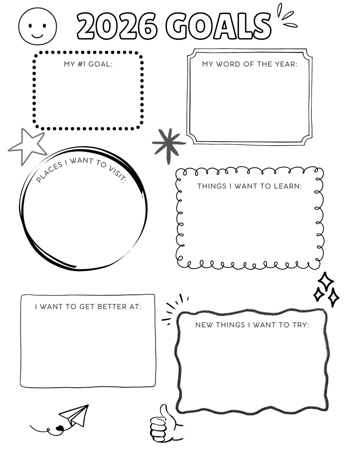 2026 Kids Goals, Childrens Vision Board, New Years Resolution, Goal ...