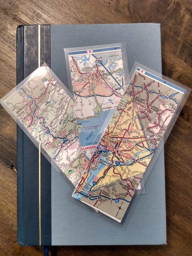 Vintage Map Bookmarks: Set of 3. USA Vintage Maps. Double-sided ...