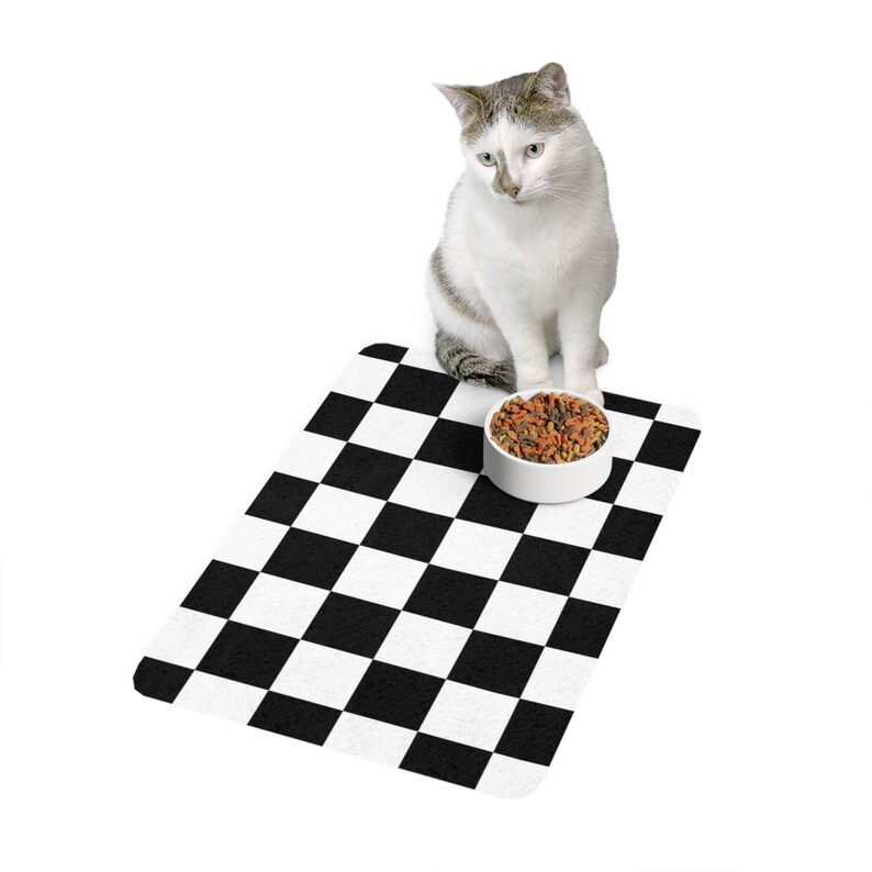 Checkerboard Pet Food Mat (12x18) - Etsy