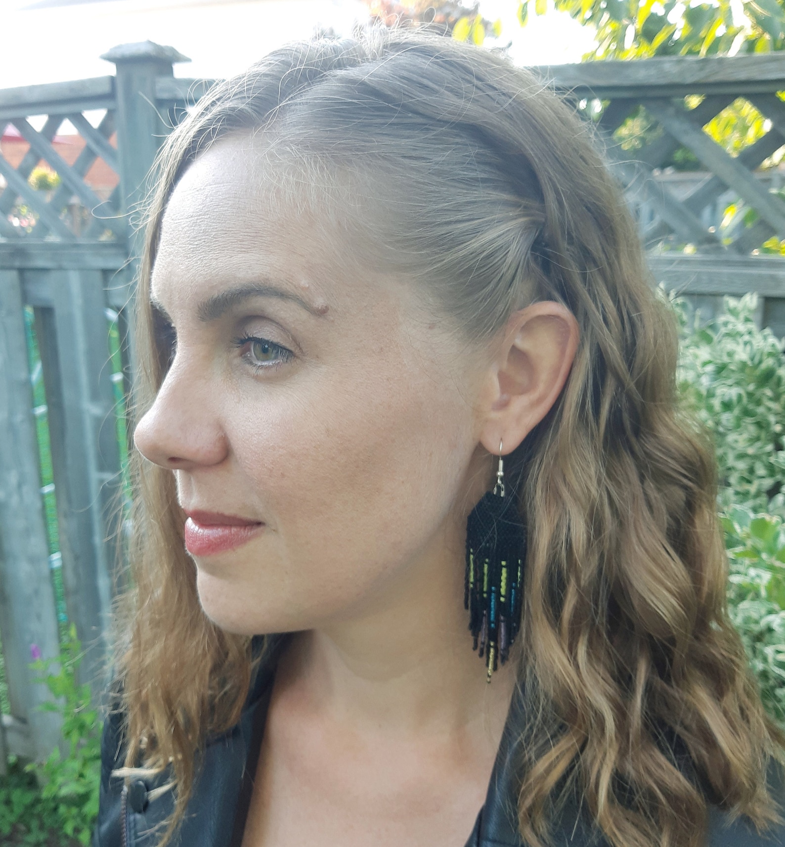 Black and Bold Coloured Beaded Fringe Earrings - Etsy