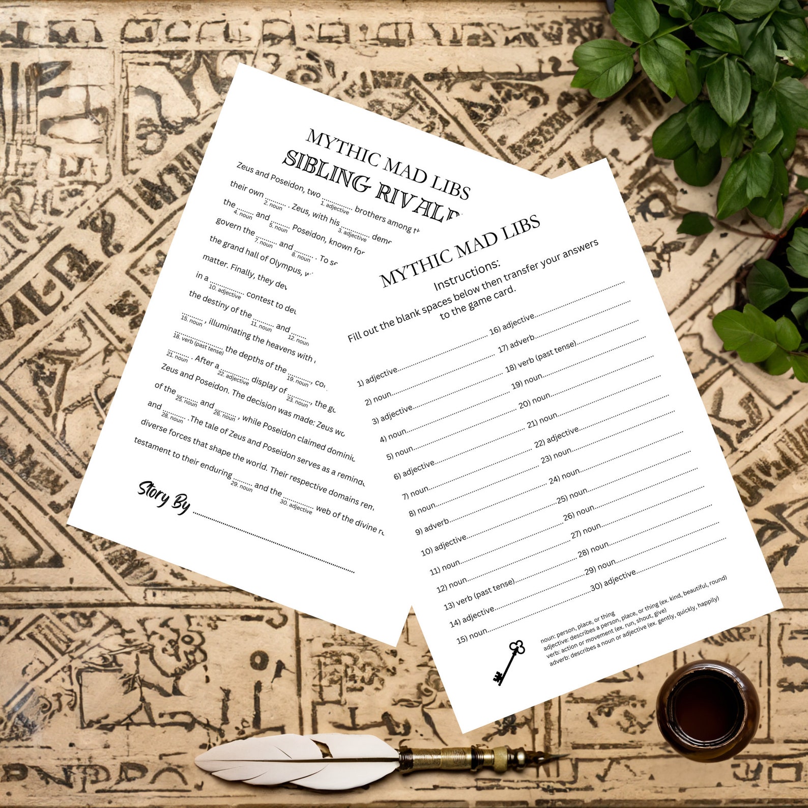 3 Printable Father's Day Zeus Mad Libs Games With Greek Mythology Theme ...