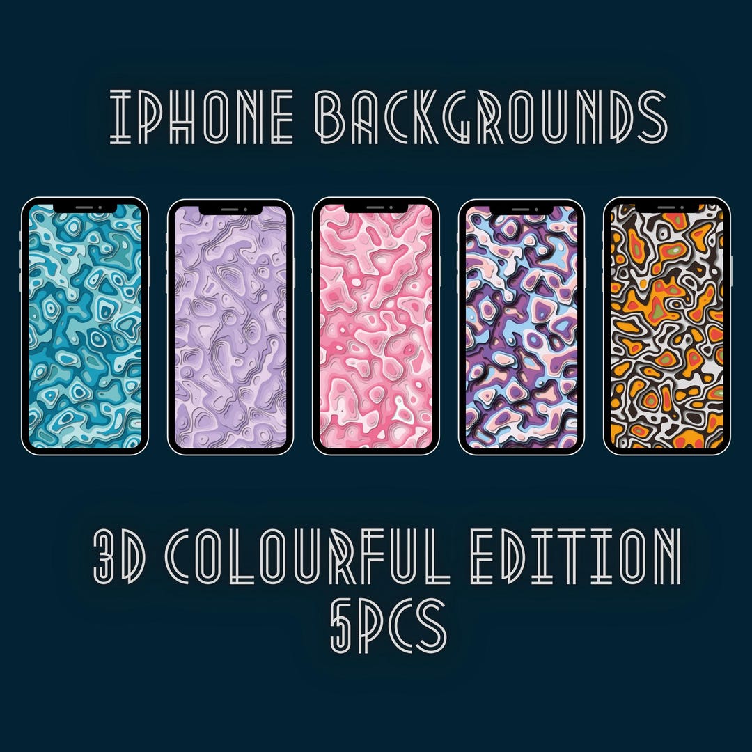 IPhone Wallpaper | Topographic Background | 5x 3D Colourful Background ...