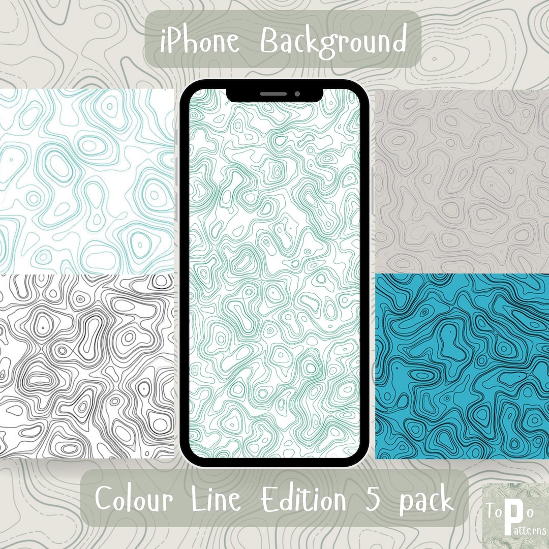 IPhone Wallpaper | Topographic Background | 5x Colour Line Background ...